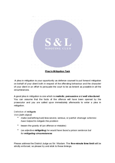 Pdf Plea In Mitigation Case File