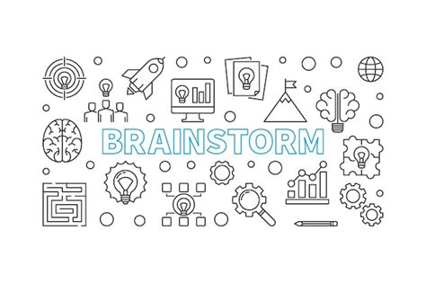 Premium Vector Brainstorm Outline Illustration Vector Brainstorming Banner