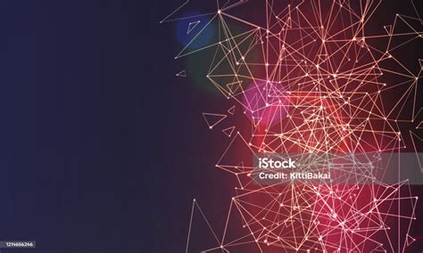연결된 점과 선 연결 구조 미래 지향적 인 Hud 배경 흐린 부분이있는 고품질 이미지로 추상적 인 다각형 다채로운 배경 3차원