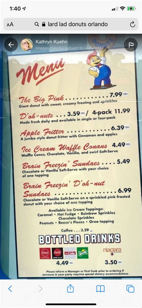 Lard Lad Menu Apple Fritters Donut Ice Cream Soft Serve