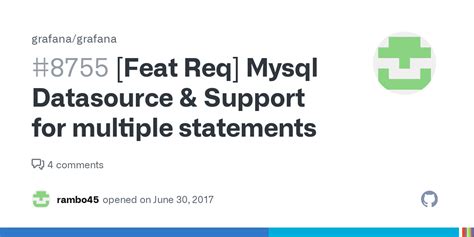 Feat Req Mysql Datasource And Support For Multiple Statements · Issue