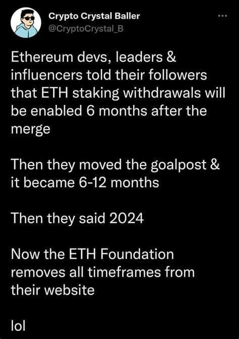 Eth Stakers Wont Be Able To Withdraw Their Funds For The Foreseeable