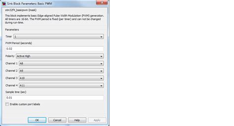 stm32f4 target block references on chip peripherals tim basic pwm
