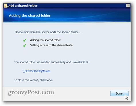 Create Windows Home Server Shared Folders