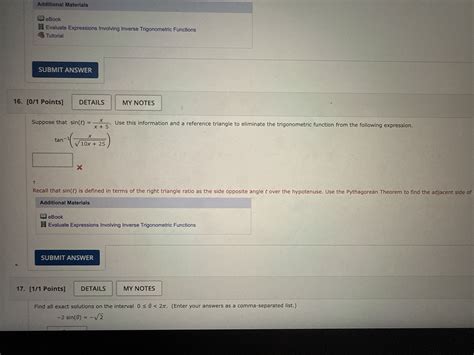 Solved Evaluate Expressions Involving Inverse Trigonometric