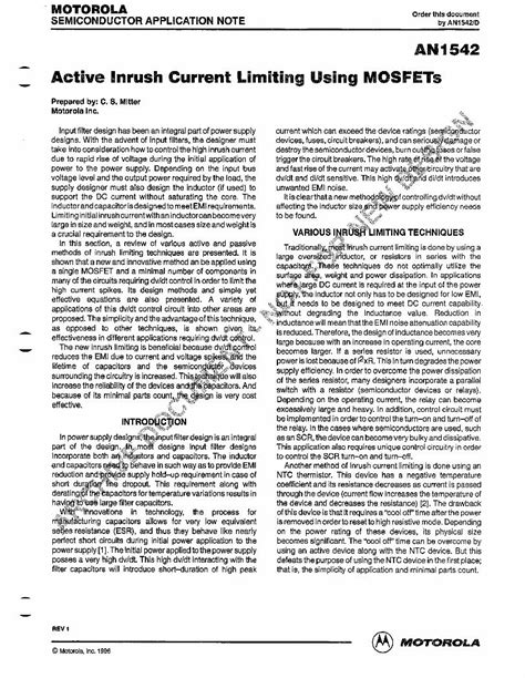 Pdf Active Inrush Current Limiting Using Mosfets Dokumentips