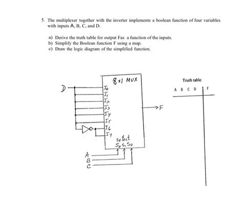 Solved 5 The Multiplexer Together With The Inverter