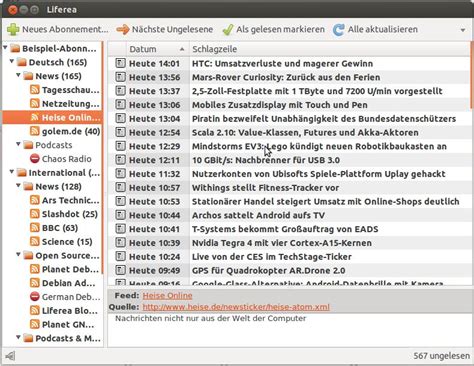 Liferea Ein Feedreader Für Ubuntu Und Mint Linux Webdesign Aus Weimar