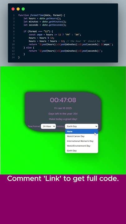 Simple Digital Clock Html Css And Js Youtube