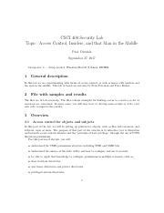 Lab4 Pdf CSCI 400 Security Lab Topic Access Control Insiders And That Man In The Middle Prof