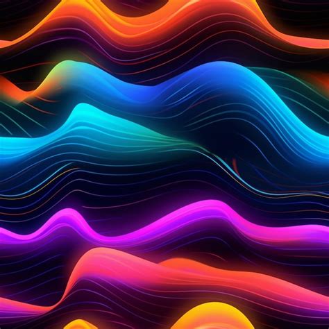Premium Ai Image A Close Up Of A Colorful Wave Pattern With A Black