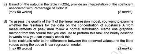 Solved B The Following Table Presents Some Of The Chegg