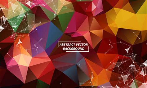 기하학적 다채로운 다각형 배경 분자 및 통신 점으로 연결된 선 미니멀리즘 배경 과학 화학 생물학 의학 기술의 개념 0명에 대한 스톡 벡터 아트 및 기타 이미지 Istock