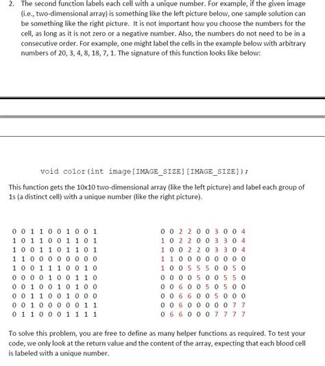Solved 2 The Second Function Labels Each Cell With A Unique