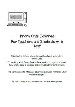 Binary Code Explained By Miss Winter S Classroom Tpt