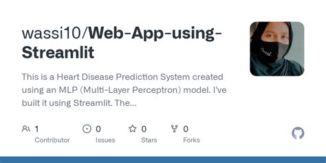 Github Wassi10 Web App Using Streamlit This Is A Heart Disease Prediction System Created