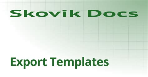 Export Templates Docs