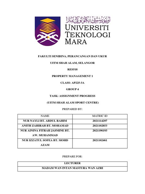 Assignment Progress Group 4 Pdf