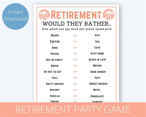 Retirement Party Games Retirement Games Retiree Games Retirement