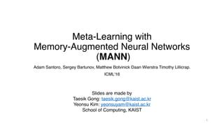 Meta Learning With Memory Augmented Neural Networks Mann Ppt