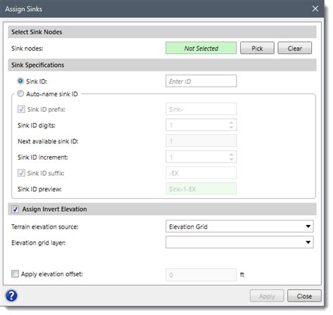 Draw And Assign Sinks Command Civilgeo Knowledge Base