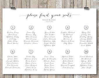Seating Chart Etsy