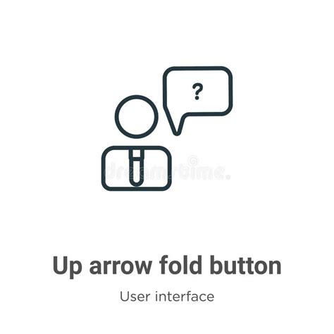 Up Arrow Fold Button Outline Vector Icon Thin Line Black Up Arrow Fold Button Icon Flat Vector