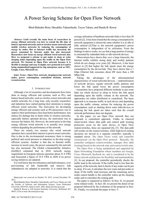 Pdf A Power Saving Scheme For Open Flow Network