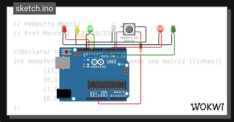 Semaforo Simples Matriz Wokwi ESP STM Arduino Simulator