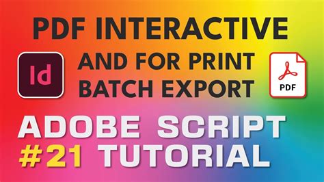 Adobe Script Tutorial 21 Indesign Export Pdf Interactive And Print