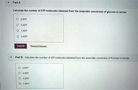 solved part a calculate the number of atp molecules obtained from the