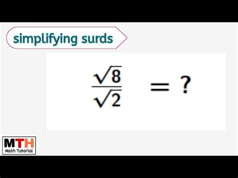 Simplifying Surds Sqrt Sqrt YouTube