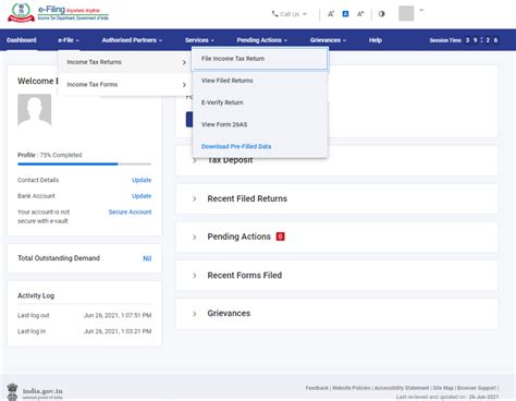 how to download pre filled json and file itr using json file on the new