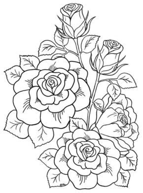 Flower Tattoo Coloring Page And Coloring Book