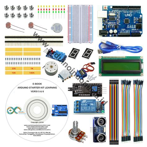 Arduino Uno R3 Starter Kit Learning Versi 5 Paket Belajar Arduino For