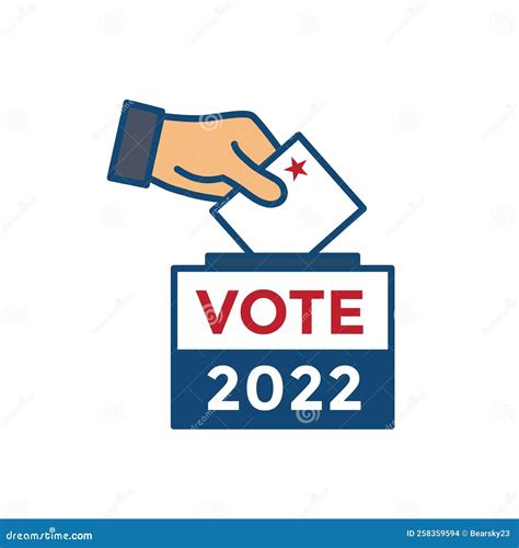 2022 Midterm Elections Design W Red White And Blue Vote Icon Stock