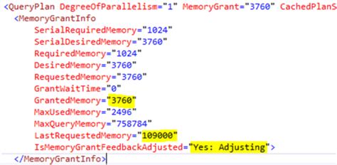 SQL Server Memory Grant Feedback Example And Data Collection