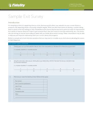 Fillable Online Sample Exit Survey Fax Email Print PdfFiller