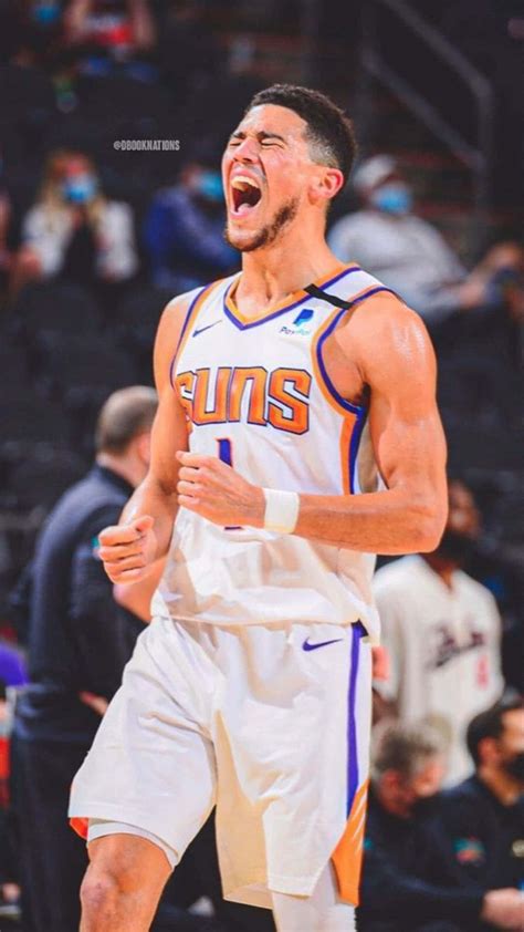 Download 1. NBA Star Devin Booker making a shot with his iPhone Wallpaper | Wallpapers.com