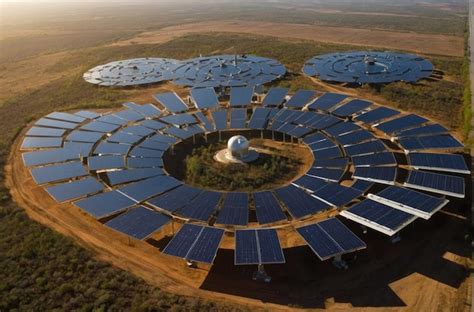 Premium Photo Renewable Energy Solar Panels And Wind Turbines