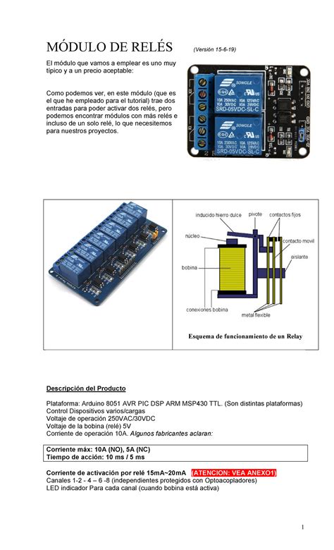 Modulo Rele MÓDULO DE RELÉS Versión El módulo que vamos a emplear es uno muy típico
