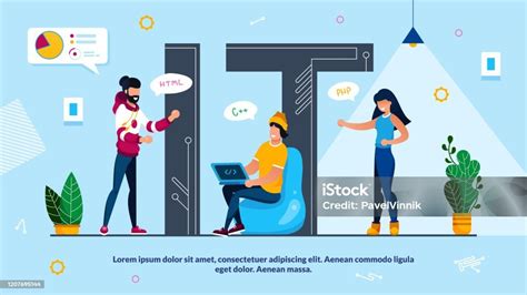 it capital letter word dengan tim programmer kecil ilustrasi stok unduh gambar sekarang