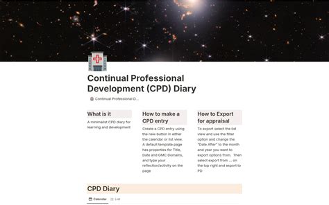 Continuing Professional Development Cpd Diary Template Notion Marketplace