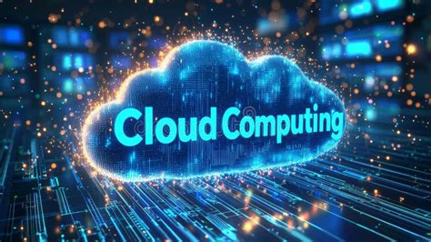 Cloud Computing And Digital Transformation With Glowing Cloud Stock Illustration Illustration