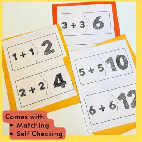 Doubles And Doubles 1 Fact Matching Differentiated Self Checking Math