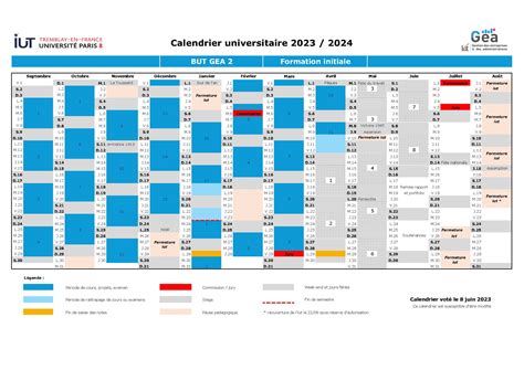 Calendriers Universitaires 2023 2024 IUT De Tremblay En France