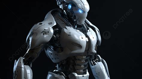robot metal body background blu ray glow intelligent background