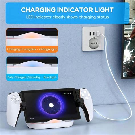 Charging Stand For Ps Portal Remote Player Portable Charge Dock Station With 14 Rgb Light Modes