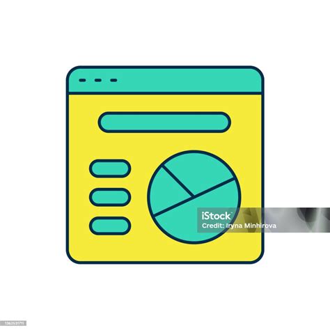 Filled Outline Pie Chart Infographic Icon Isolated On White Background
