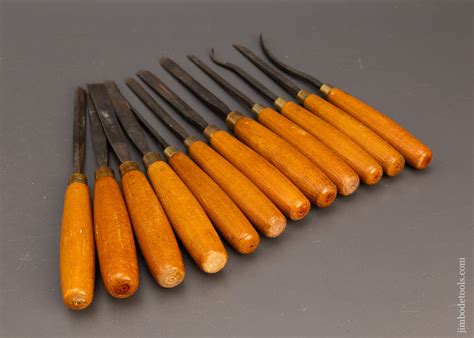 Gorgeous Set Of 12 Marples Carving Chisels Gouges Mint In Box With Dec Jim Bode Tools